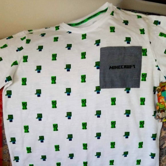 Mojang | Shirts & Tops | Minecraft Creeper Boys 416 Dress Up Tee Shirt ...
